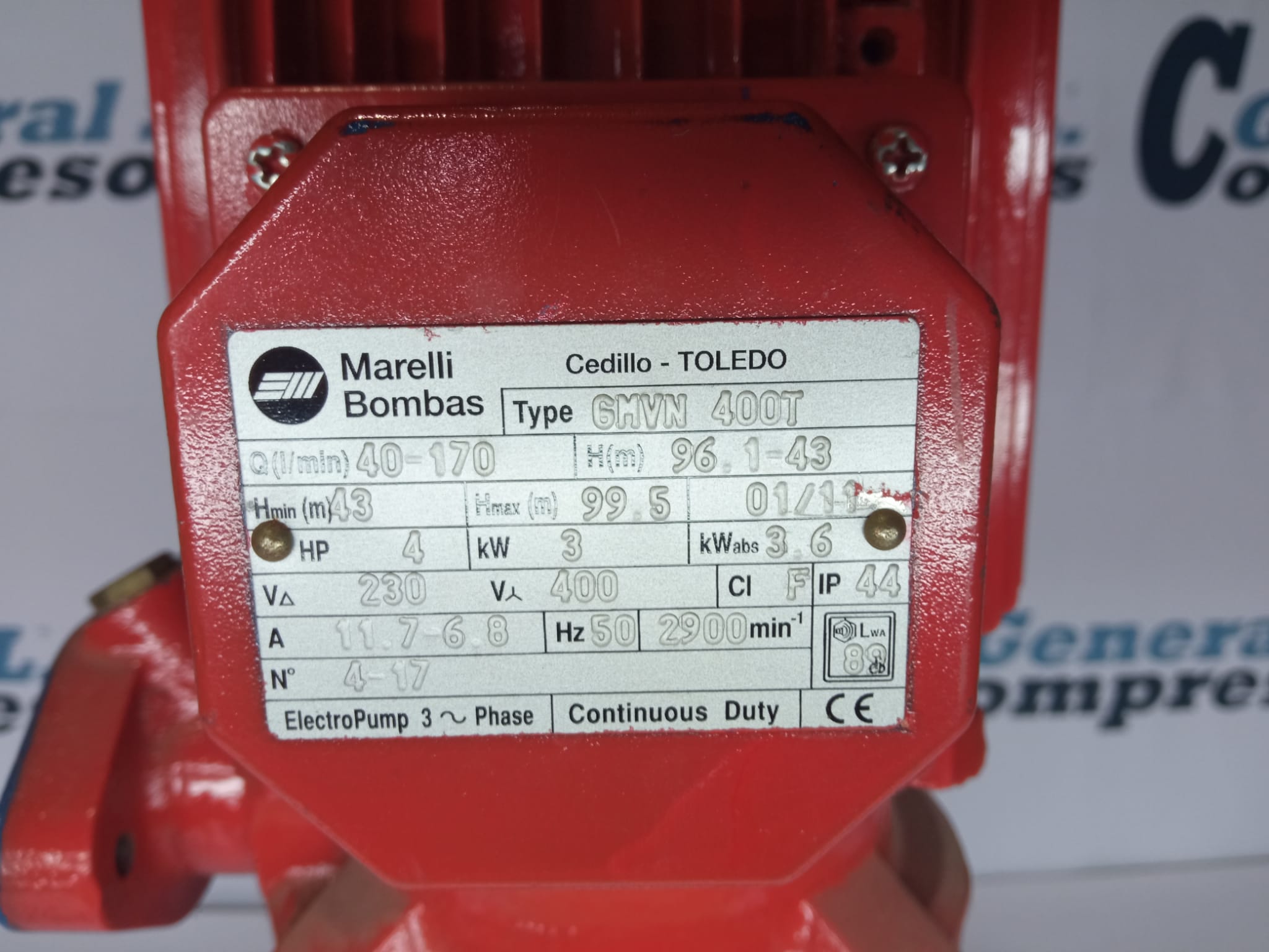 ¡OCASIÓN! Bomba Marelli 4CV GMVN 400T (roja) Bomba Centrífuga Multicel ...